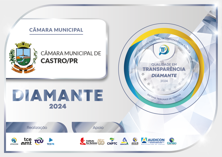 Câmara Municipal de Castro, recebe o selo de Qualidade em Transparência ...